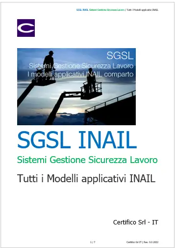 SGSL: tutti i Modelli applicativi INAIL